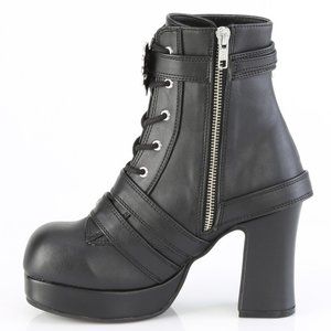 Shoes | Goth Platform Heel Heart Lace Up Ankle Boots | Poshmark